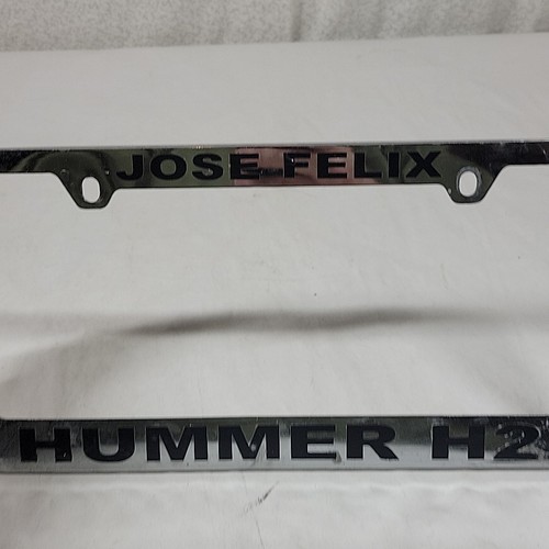 Jose Felix Hummer H2 Metal Chrome Black Letters License Plate Frame | eBay