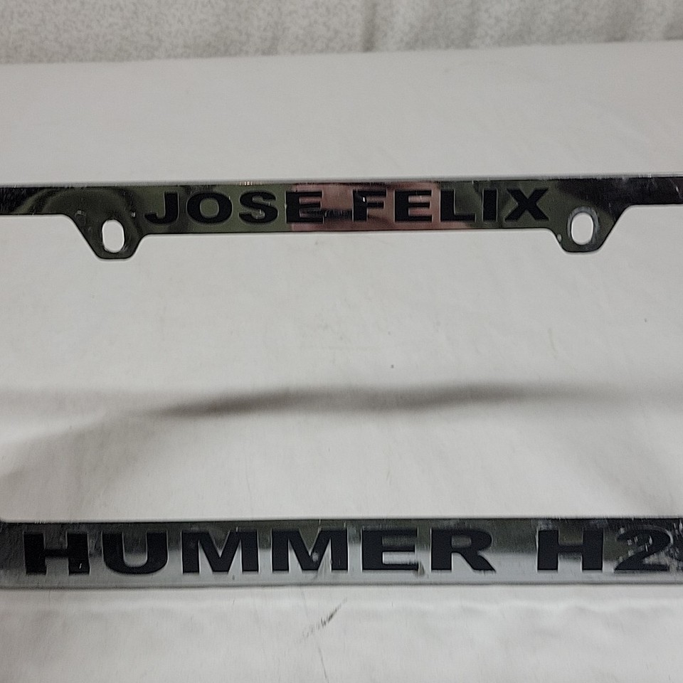 Jose Felix Hummer H2 Metal Chrome Black Letters License Plate Frame | eBay