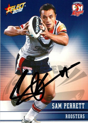 Signed 2012 SYDNEY ROOSTERS NRL Card SAM PERRETT | eBay Australia