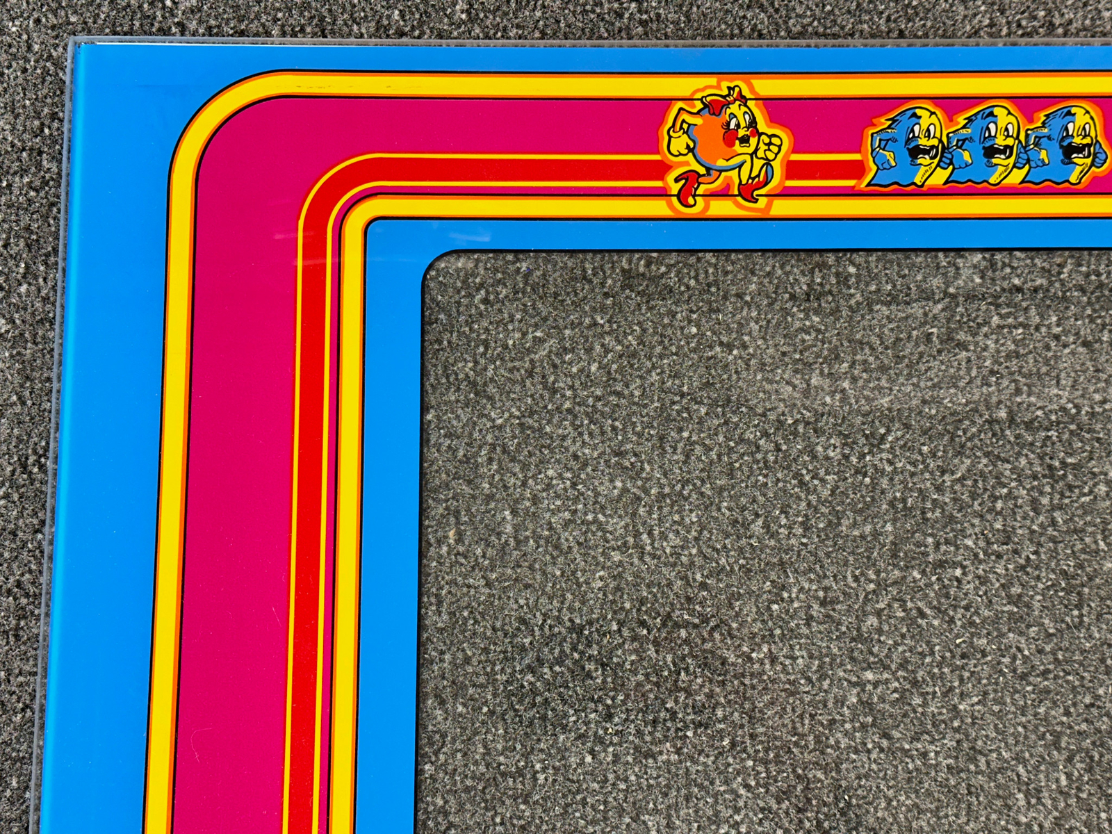 Midway Ms. Pac-Man Pacman Arcade Video Game Bezel Silk Screened ...