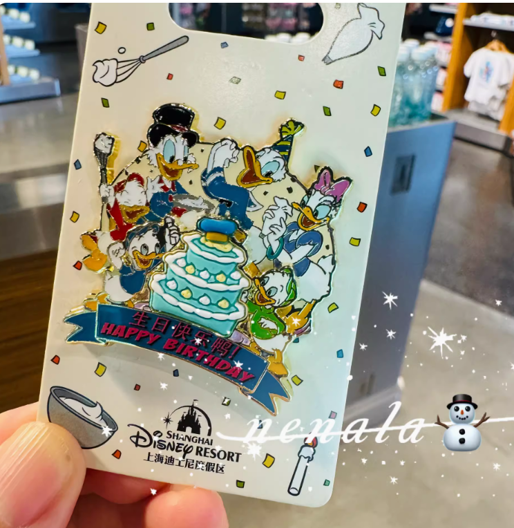 Shanghai Disney Pin Uncle Donald Duck Scrooge and nephews birthday cake ...