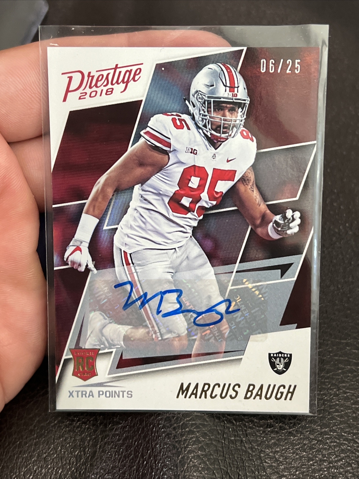 2018 Prestige Xtra Points Red Signatures /25 Marcus Baugh Rookie Auto ...