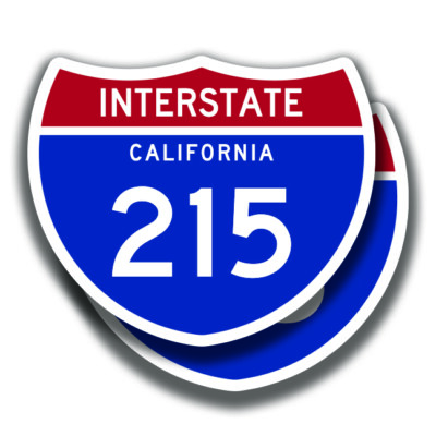 CALIFORNIA INTERSTATE 215 STICKER 2 Decals Road Sign Bogo Highway Car ...