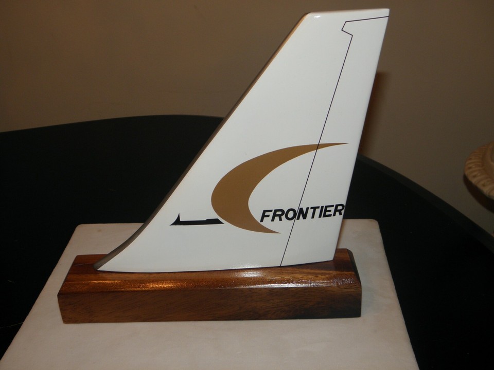 FRONTIER AIRLINE MODEL AIRPLANE WOOD TAIL PILOT CHRISTMAS GIFT ...