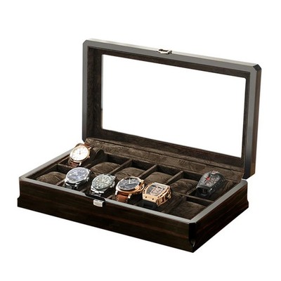 Luxury Wood 12 Watch Boxes Storage Collector Watch Display Case Watches ...