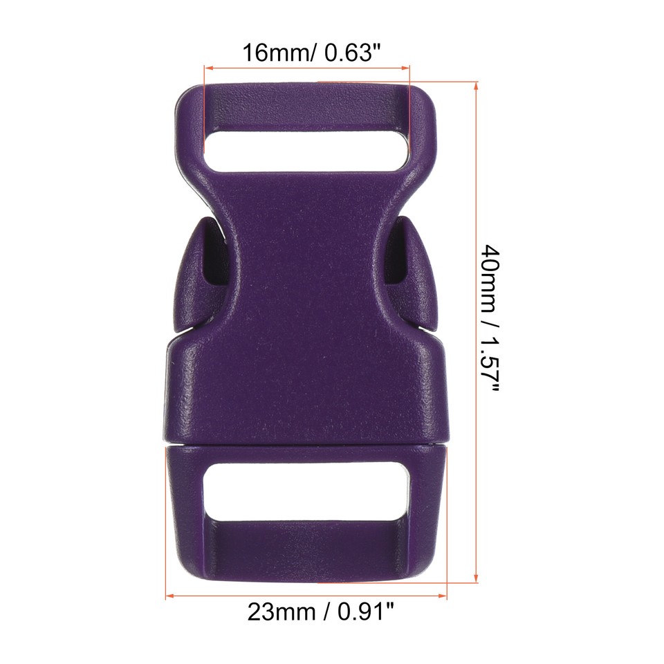 Plastic Buckles 20 Pack Quick Side Release Clips Purple 16mm ...