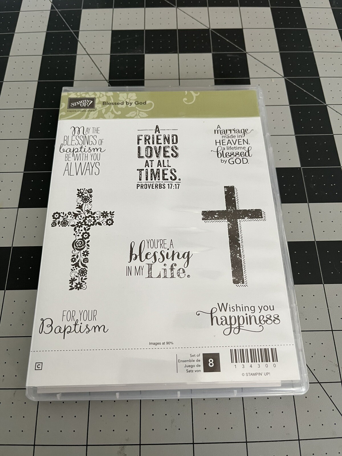 Stampin up Blessed by God Set Religious Cross Baptism Marriage Rubber ...