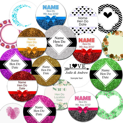 Hen Do, Hen Party Labels, Stickers Personalised 37mm Circle | eBay UK