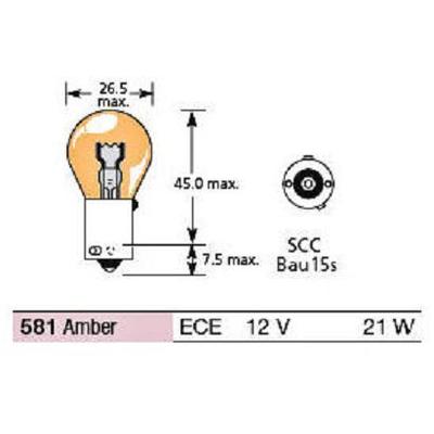 2 x (PAIR) LUCAS LLB581 BAU15S 12V 21W PY21W AMBER INDICATOR BULB | eBay UK