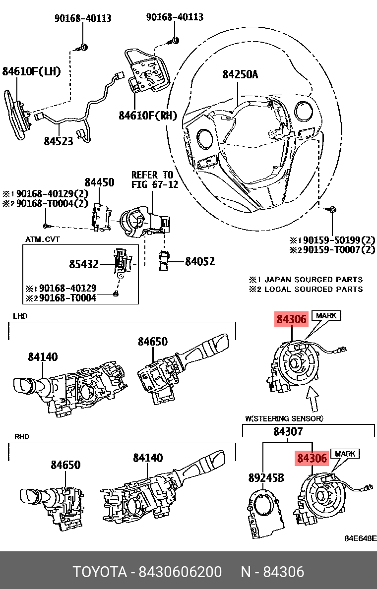 Genuine OE Cable Sub-Assembly Spir 8430606200 for Toyota 84306-06200 ...