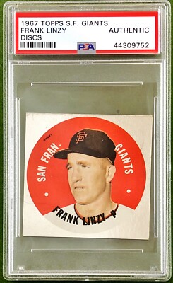 1967 TOPPS SAN FRANCISCO GIANTS DISC TEST ISSUE PSA AUTHENTIC FRANK ...