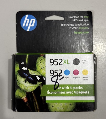 HP Genuine OEM 952XL Black 952 Color Ink 4 Pack Set Retail Box XL New ...