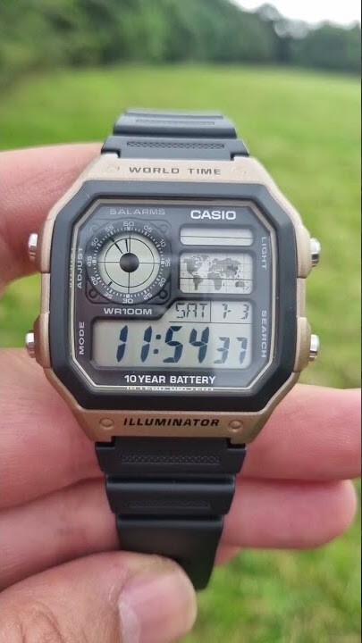 Casio AE1200WH-5AV, Chronograph Watch, Illuminator, 5 Alarms, 10 Year ...