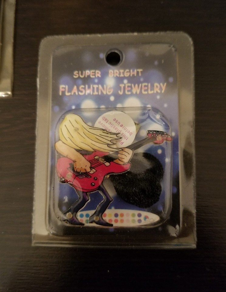 Rocker with Guitar Blinky Pin Super Bright Flashing Jewelry Lot of 5 | eBay