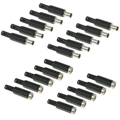 10x 2.5mm x 5.5mm Male + Female Pair DC Power Plug Socket Jack ...