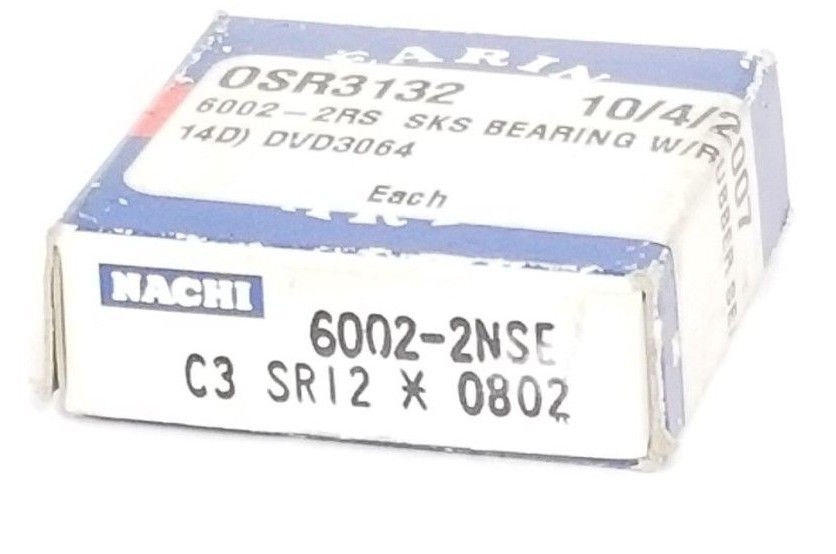 NIB NACHI 6002-2NSE BEARING 60022RS, C3 SR12 * 0802, 60022NSE | eBay
