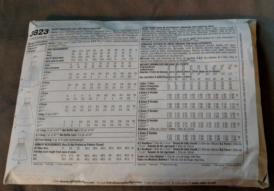 Simplicity 3823 Dress Pattern Size 6-14 2007 | eBay