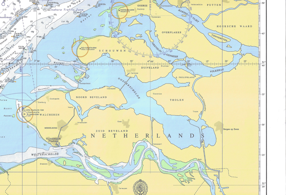 1406 Dover Calais Orford Ness Scheveningen North Sea Chart Map Marine ...