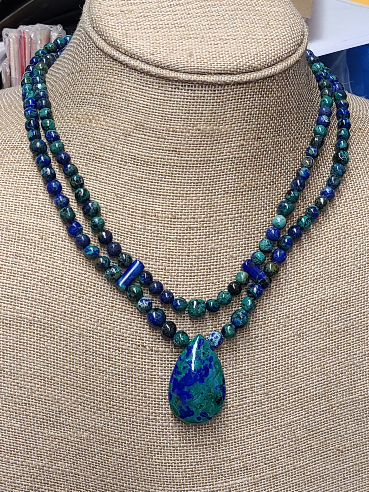 Jay King Sterling Silver Milpillas Azurite-Malachite Necklace | eBay