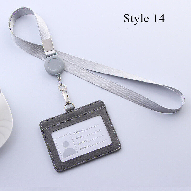 Name Badges Cover ID Holder Card Cover PU Protector Case + Retractable ...
