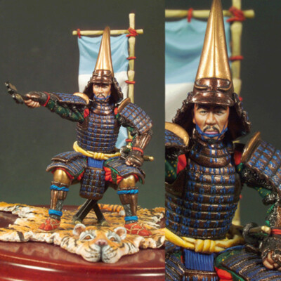 1/32 54mm Japan Samurai Commander Unpainted Resin Model Kits Statue ...