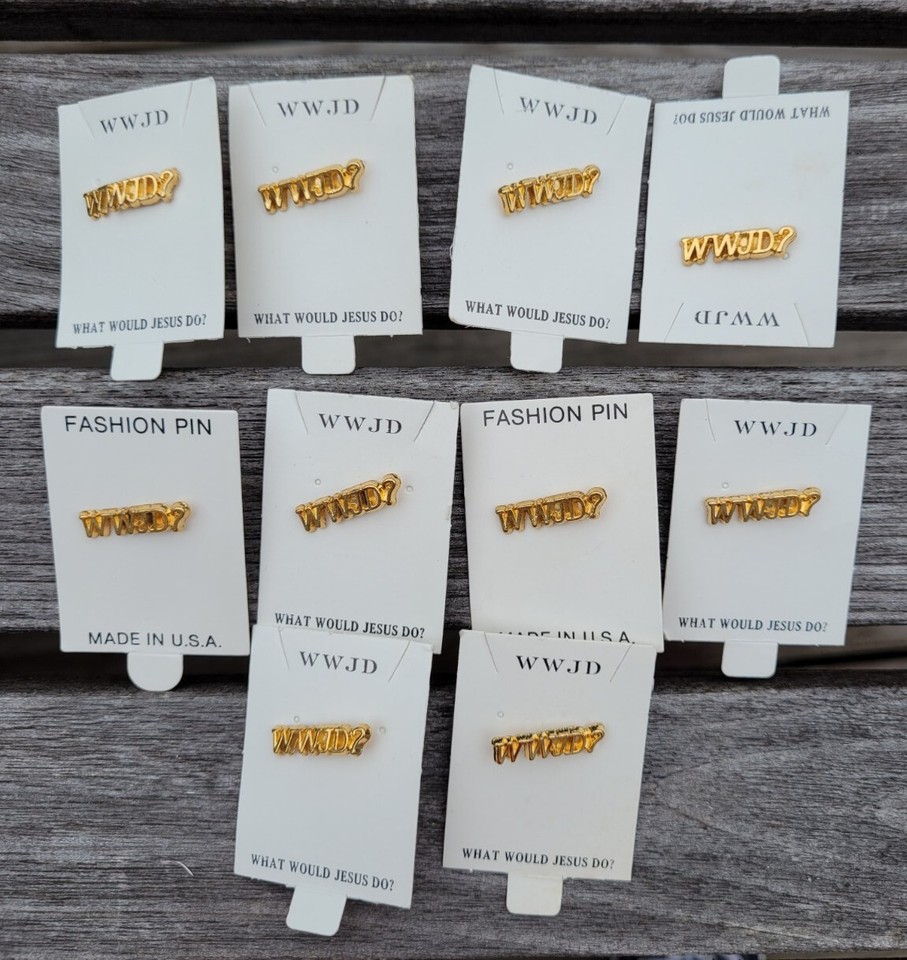 NOS Gold Tone WWJD Lapel Pin Push-Back-Pin (10 items) | eBay
