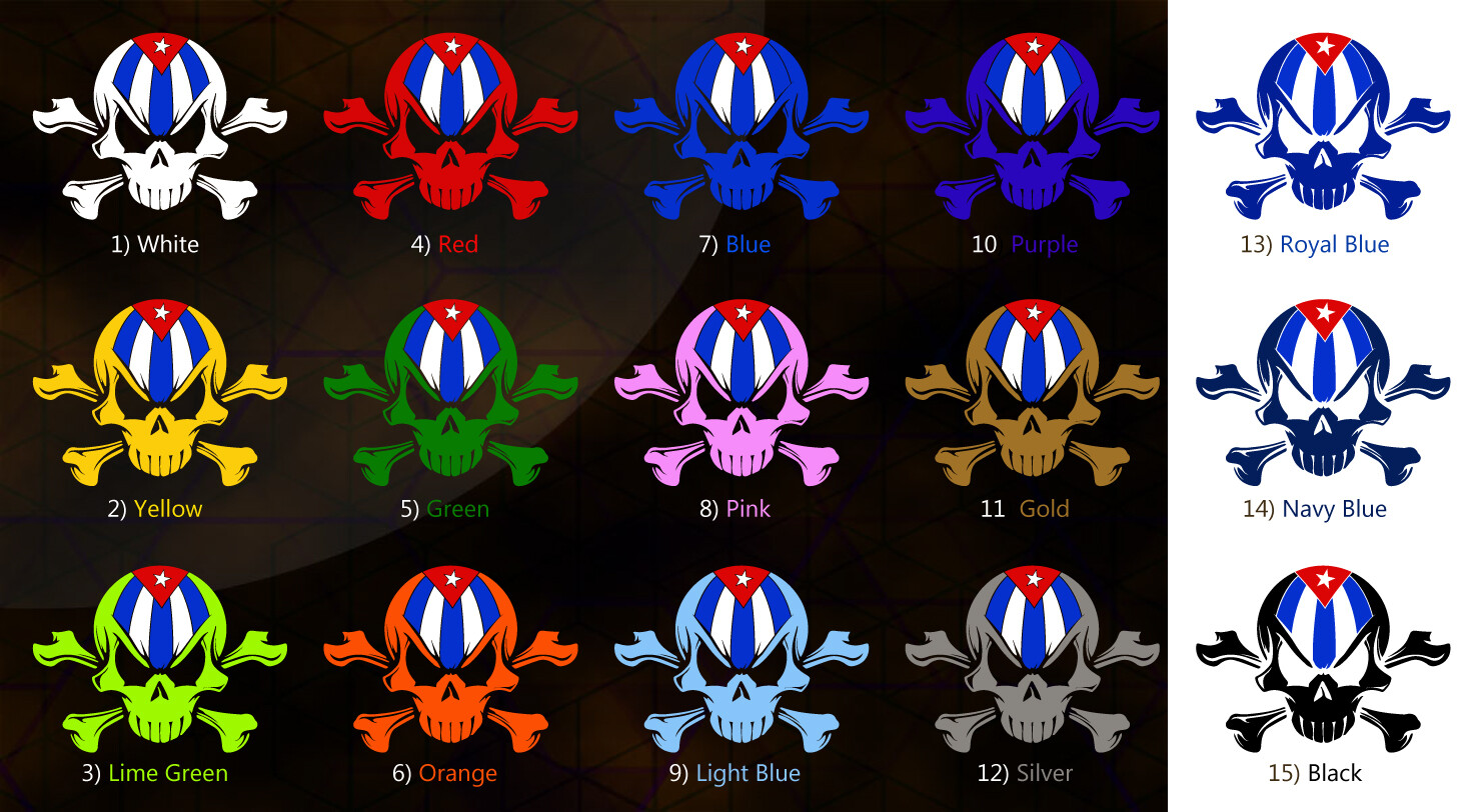 Cuba Skull Vinyl Die Cut Car Decal Sticker 5.75"(w) Cuba Flag #4 | eBay