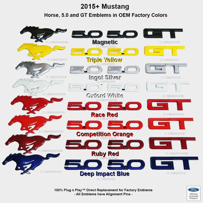 2015 2016 2017 Mustang 5.0 GT Emblem Package Race Red 4 Parts Kit NEW ...
