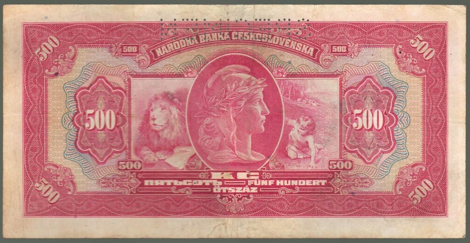 Czechoslovakia 500 Korun 1929 VF P-24s Specimen Banknote | eBay