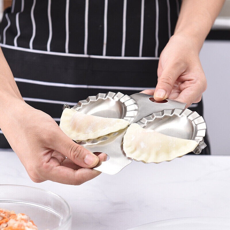 Double Dumpling Press Mold Empanada Gyoza Puff Pie Mold Maker Stainless ...