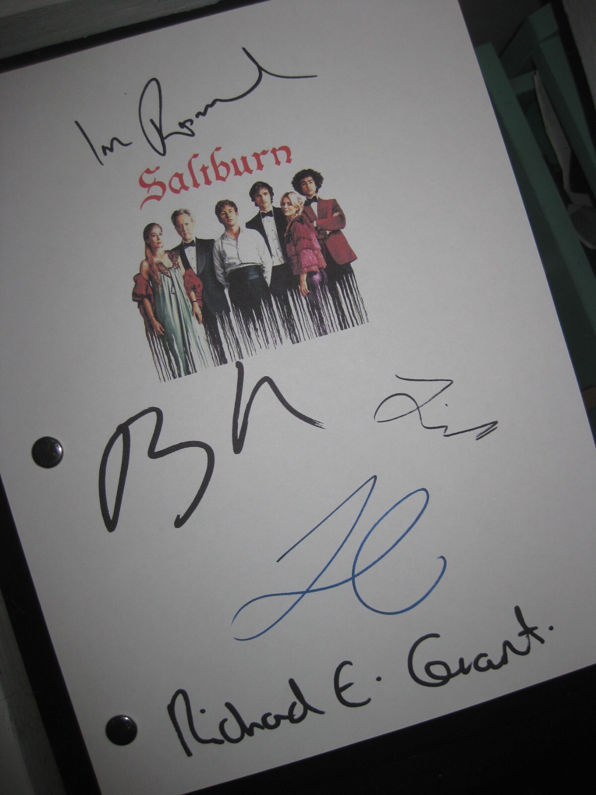 Saltburn Signed Film Script X5 Barry Keoghan Jacob Elordi Rosamund Pike ...