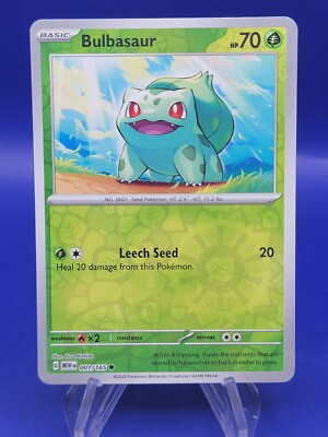 Bulbasaur 001/165 Reverse Holo ENGLISH NM/M Pokémon - 151 PACK FRESH | eBay