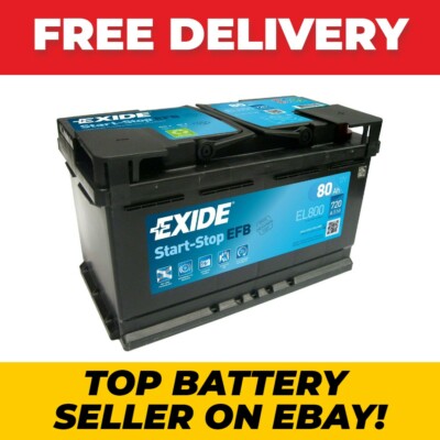 EXIDE EL800 115 EFB Stop / Start Car Battery 12V 80AH 720CCA Varta N80 ...