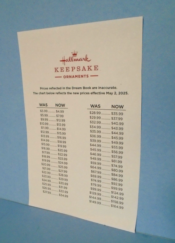 Hallmark Keepsake 2025 DREAM BOOK With Wish List & New Price Sheet | eBay