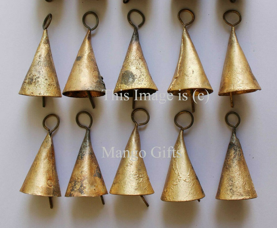 Handmade Decorative Tin Metal Bells 2" Home Decor Vintage X Mas ...