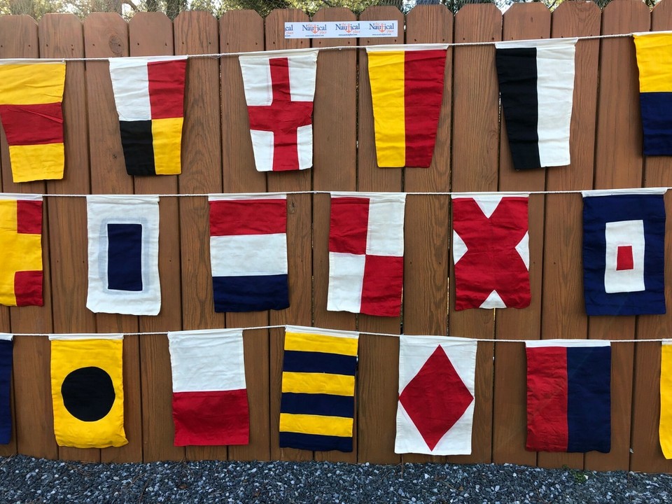 Set of 40 Nautical Signal Code Flags - High Quality, Hand Sewn, Double ...