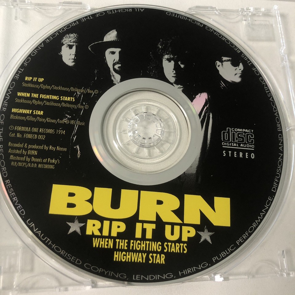 BURN – Rip It Up CD EP 3-tracks (1994, Formula One Records) HARD ROCK ...