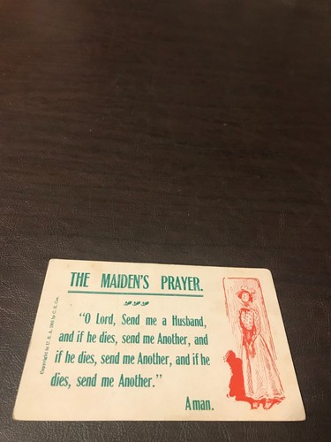 EARLY HUMOR UNPOSTED POSTCARD - THE MAIDEN'S PRAYER......AMAN | eBay