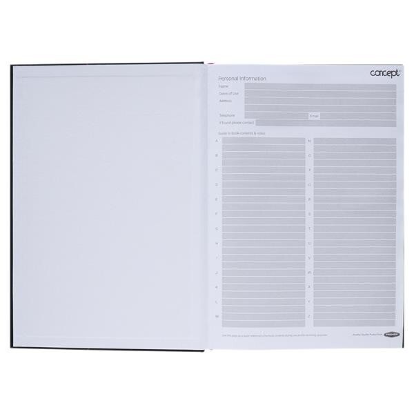 A4 Index Notebook Hardback A-Z Index Tabbed Phone Address Notebook Pad ...