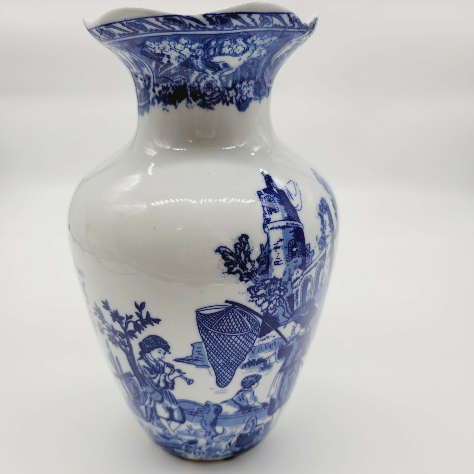 Antique Victoria Ware Ironside Flow Blue Vase 10" | eBay