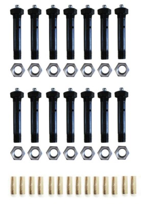 14-Pack 9/16" X 3" Trailer Leaf Spring Wet Bolts w/ Bronze Bushings | eBay