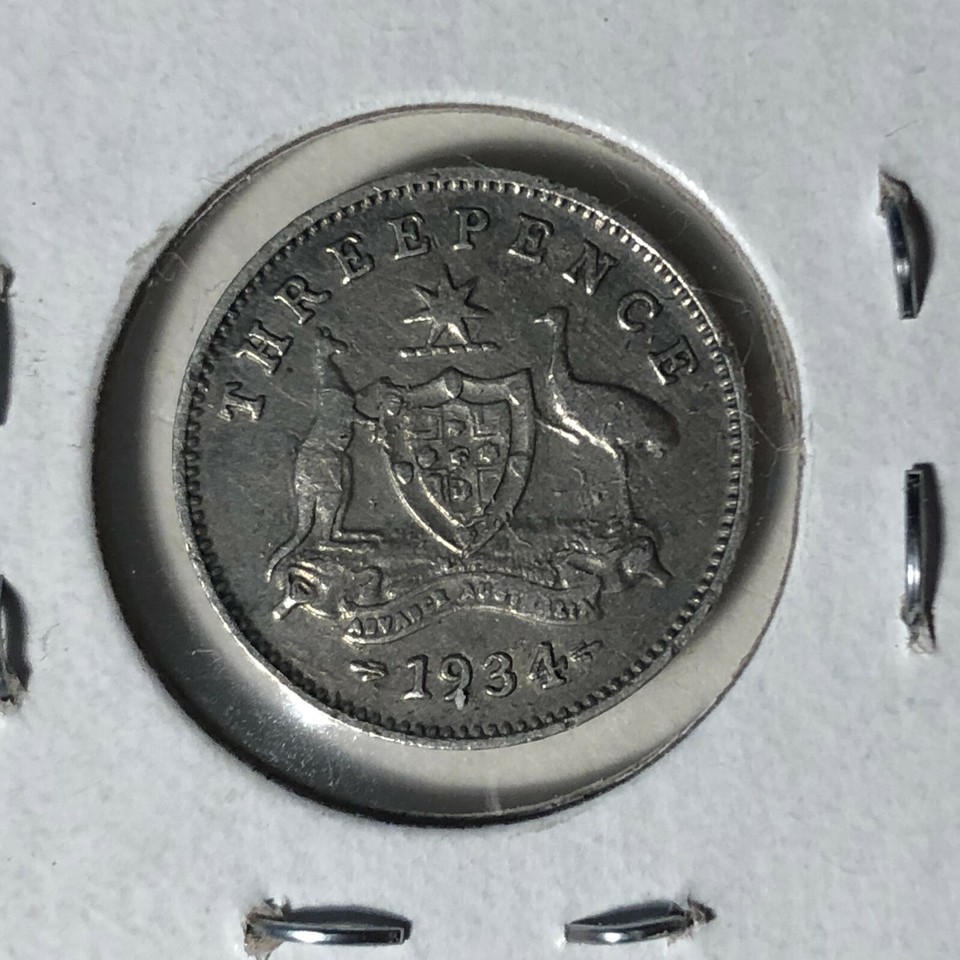 1934 Australia 3 Pence Silver Coin VF/XF Condition | eBay
