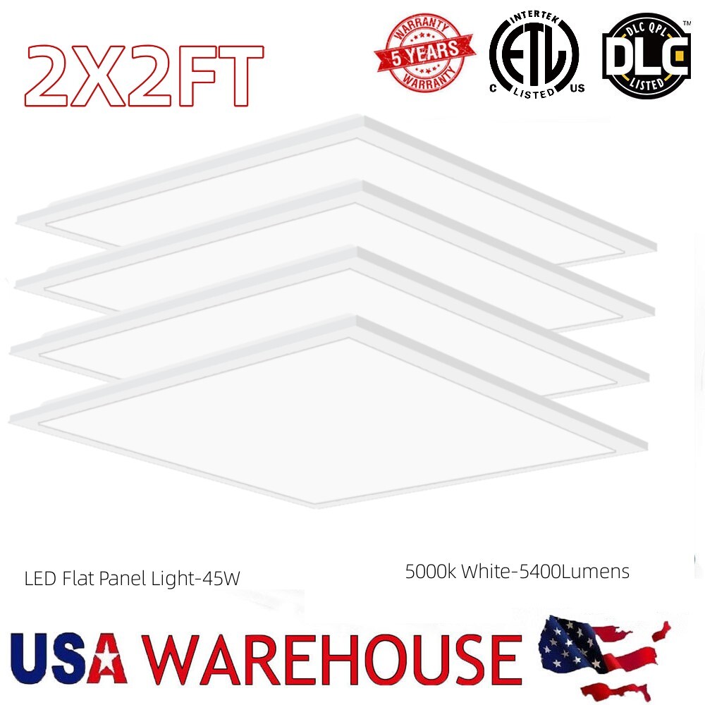 2x2 LED Flat Panel Lights 45W 5800LM 5000K Dimmable Drop Ceiling ...