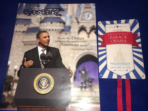Barack Obama Disney World Eyes & EARS + Cast Lanyard 2012 Excellent ...