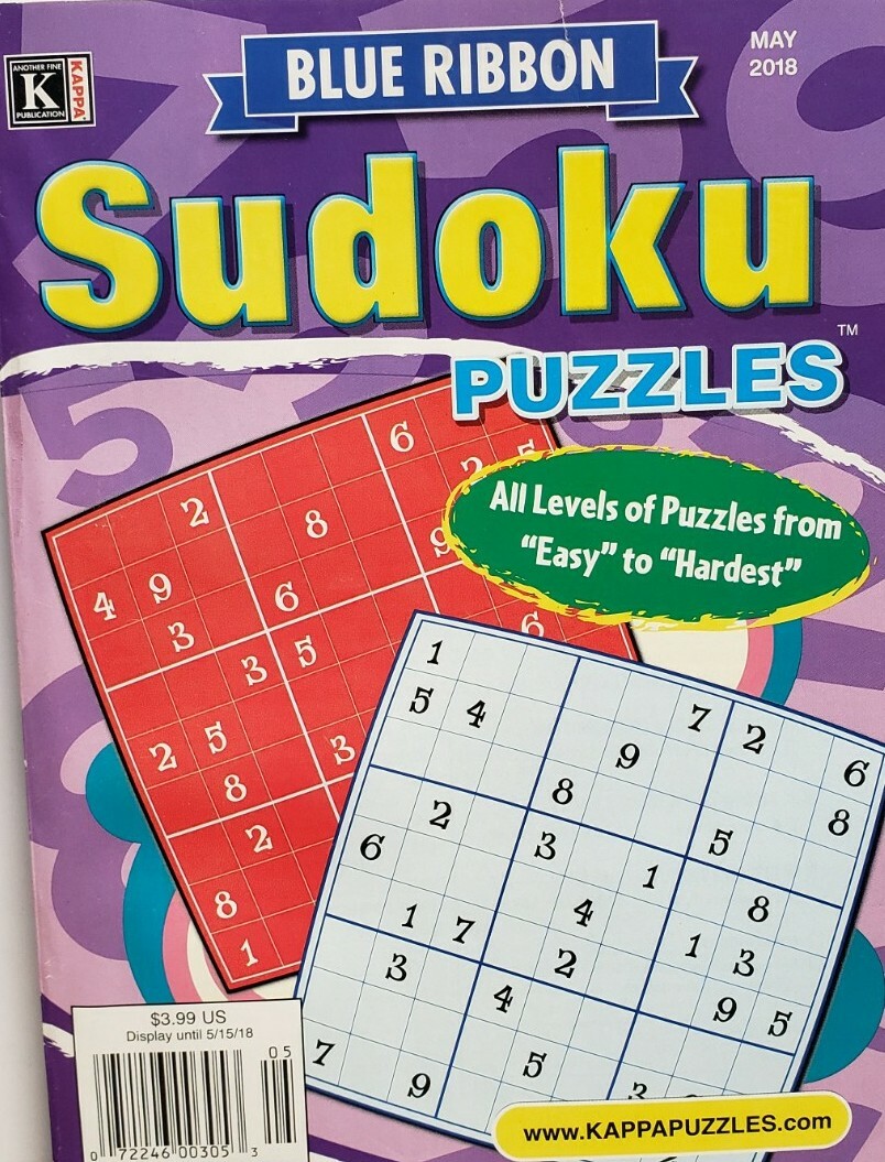 Kappa Blue Ribbon Sudoku Puzzles May 2018 FREE SHIPPING CB | eBay
