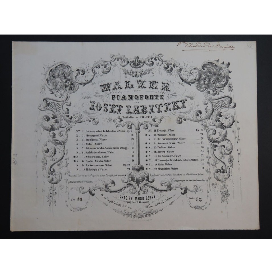 Labitzky Joseph Aurora Walzer Op 34 Piano ca1837 | eBay.de