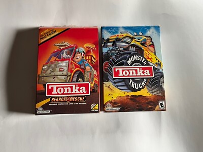 Lot of 2 TONKA CD-ROM Vintage PC GAMES Search & Rescue Monster Trucks ...