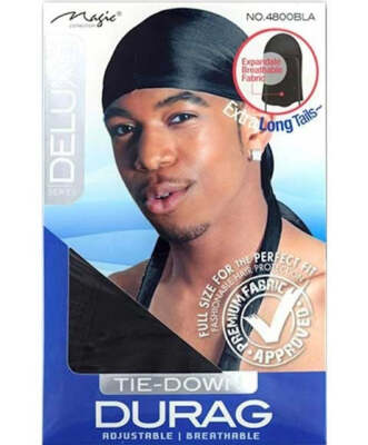 Bee Sales Magic Collection Deluxe Tie Down Durag Black 4800BLA | eBay UK