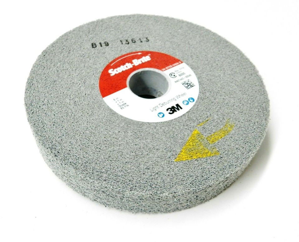 3M 8S FIN Light Deburring Wheel Fine Scotch-Brite Silicon Carbide 6x1x1 ...
