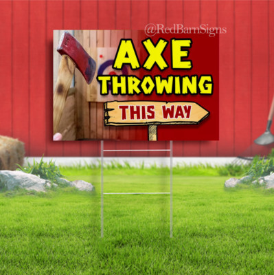 Axe Throwing Arrow One-Sided Yard Signs with Metal Stakes | eBay